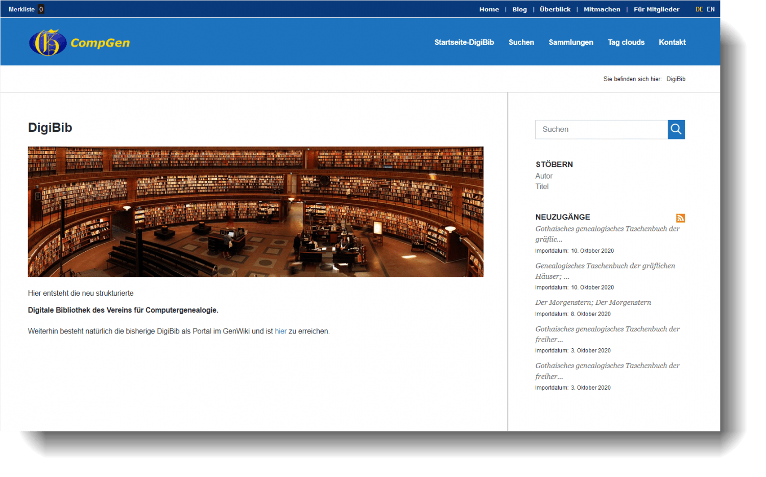 Neue CompGen-DigiBib geht online • Verein für Computergenealogie e.V ...
