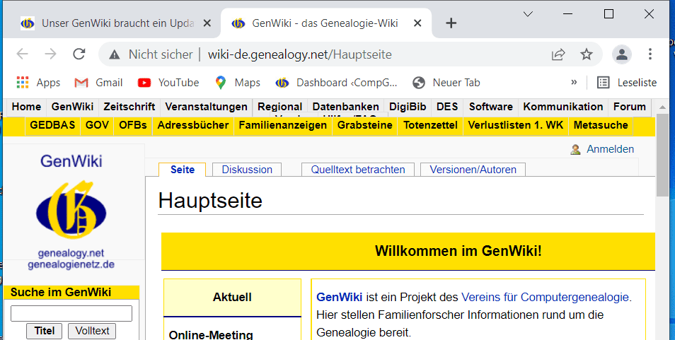 Unser GenWiki braucht ein Update! • Verein für Computergenealogie e.V ...