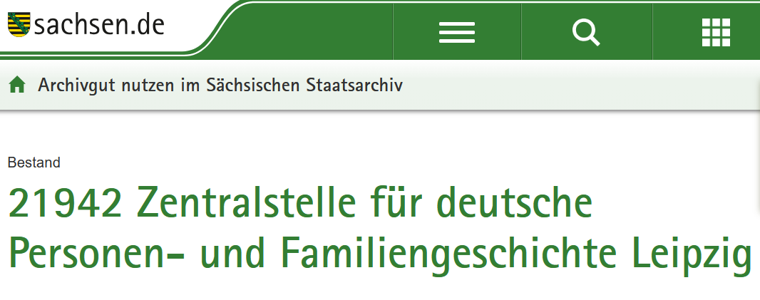 121 Jahre Zentralstelle für Genealogie in Leipzig • Verein für ...